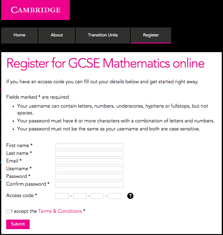 How do I register with an activation code? – GCSE Maths